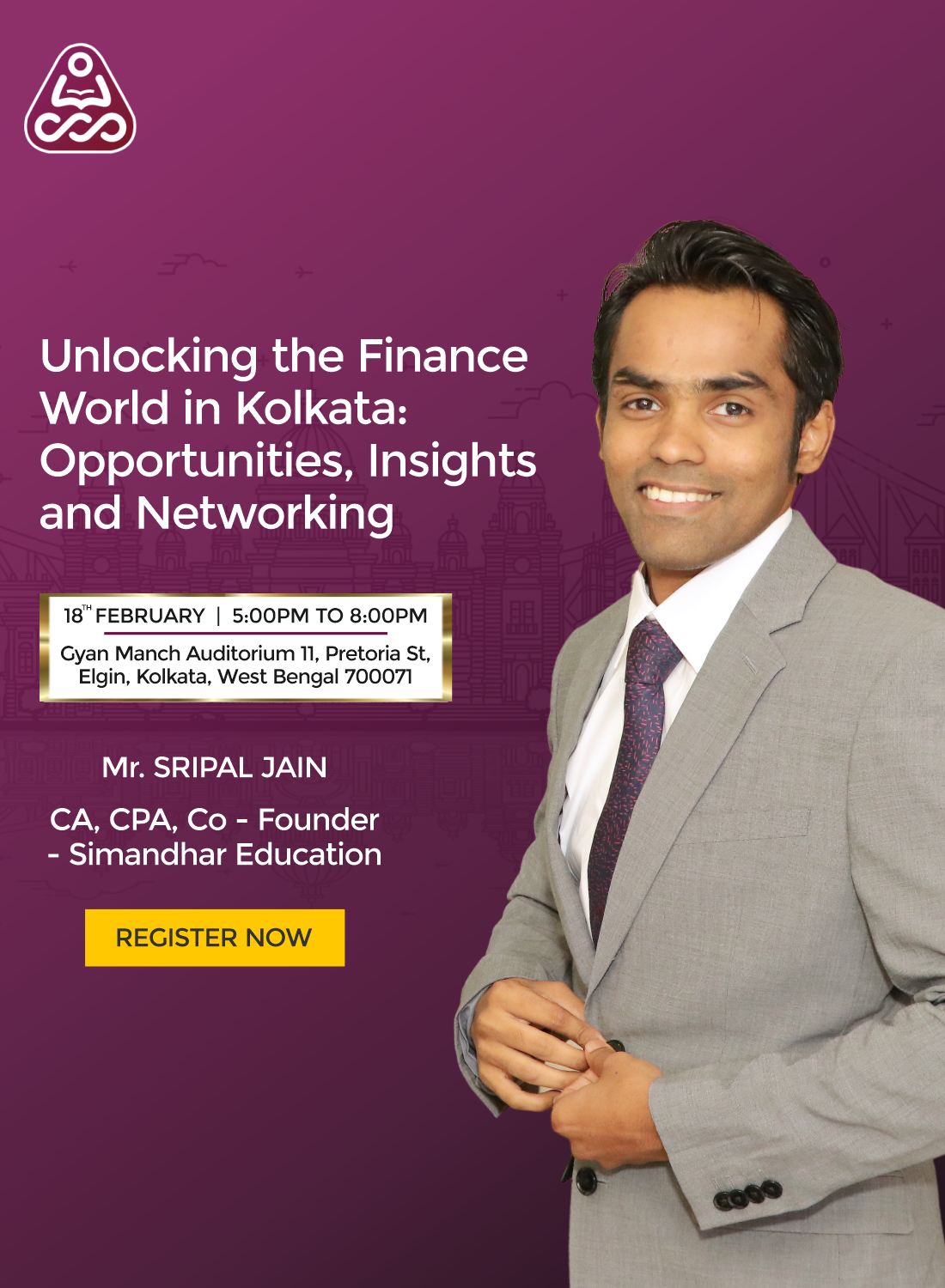 Sripal Jain is Visiting Kolkata to guide you in your accounting career ...